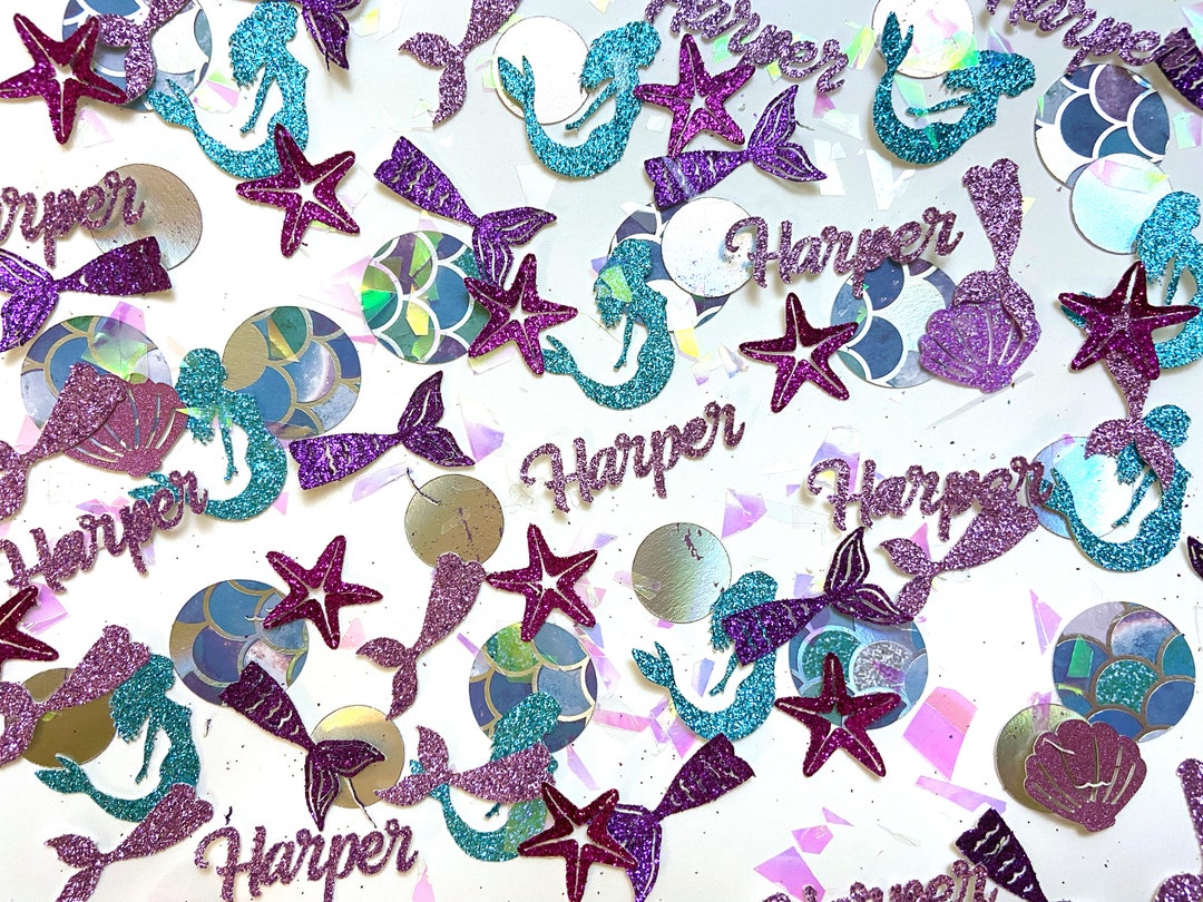 Personalized Mermaid Confetti, Mermaid Birthday Party Decorations ...