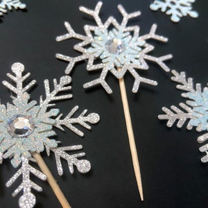 Snowflake Cupcake Toppers, Snowflake Baby Shower Decor, Snowflake ...