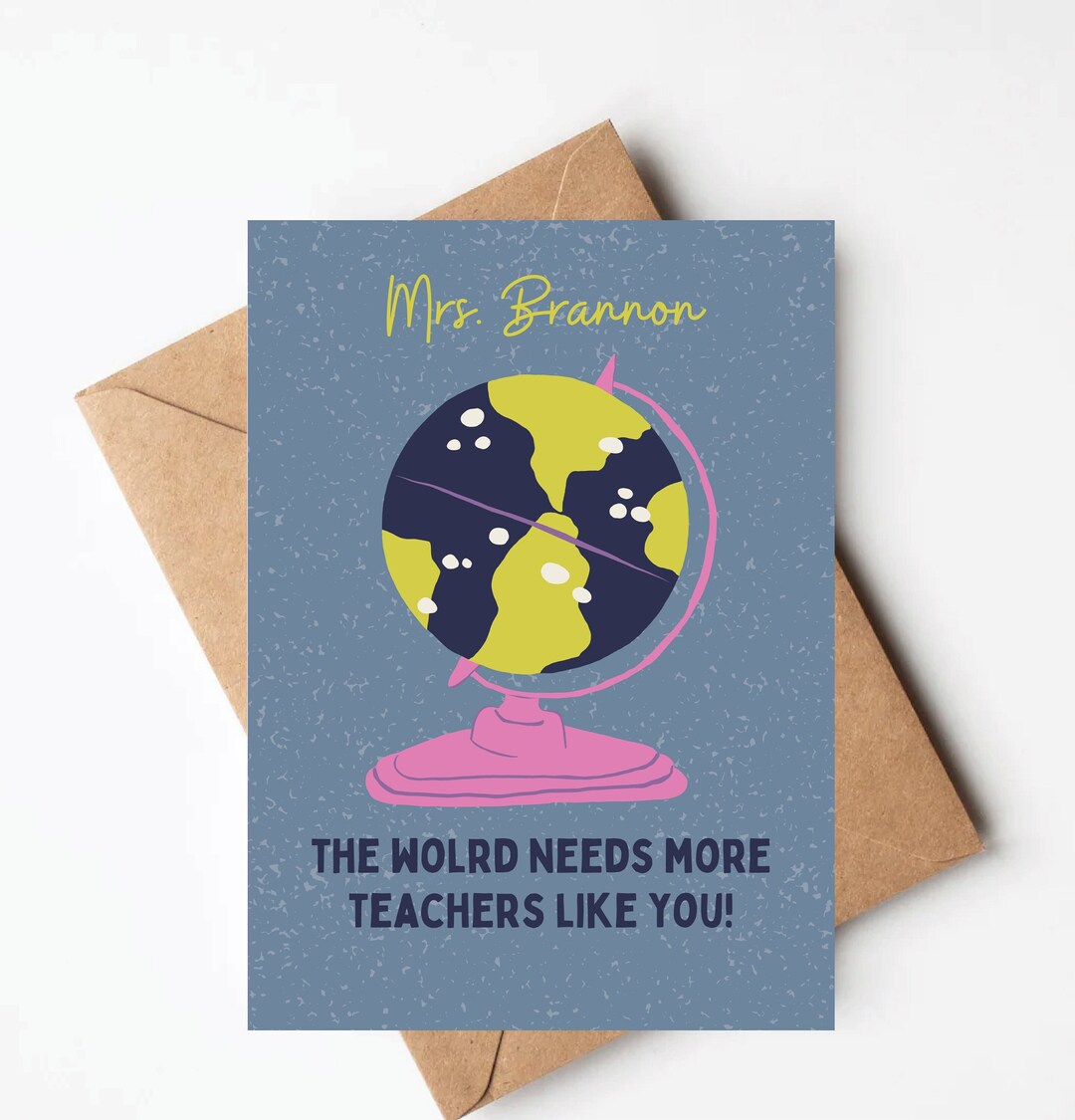 Personalized Teacher Appreciation Card, Teacher Thank You Card, Teacher ...