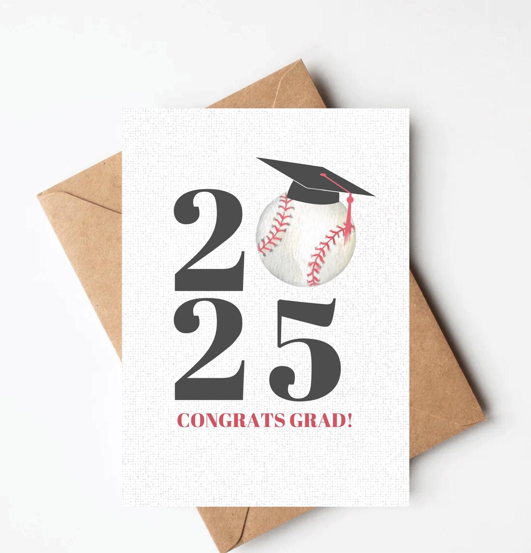 Baseball Graduation Card, Sports Graduation Card for High School or ...