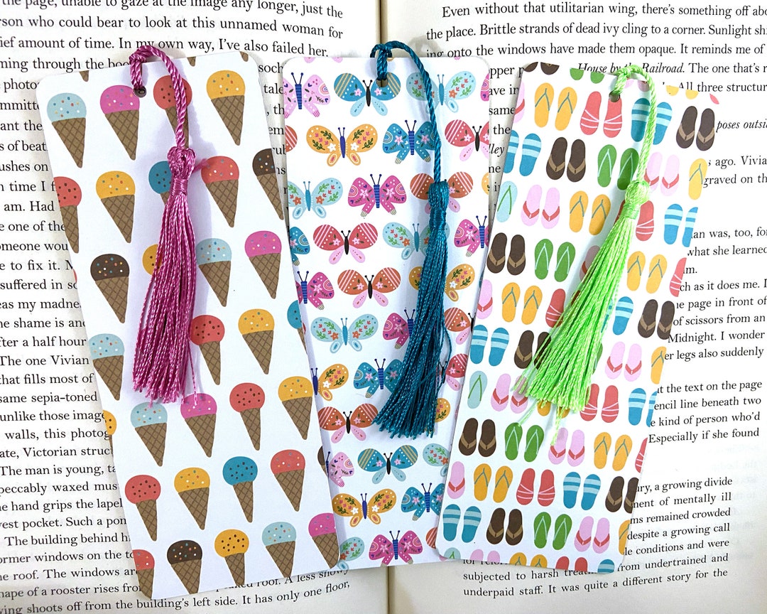 Colorful Summer Bookmark Set, Cute Bookmarks With Tassels, Butterfly ...
