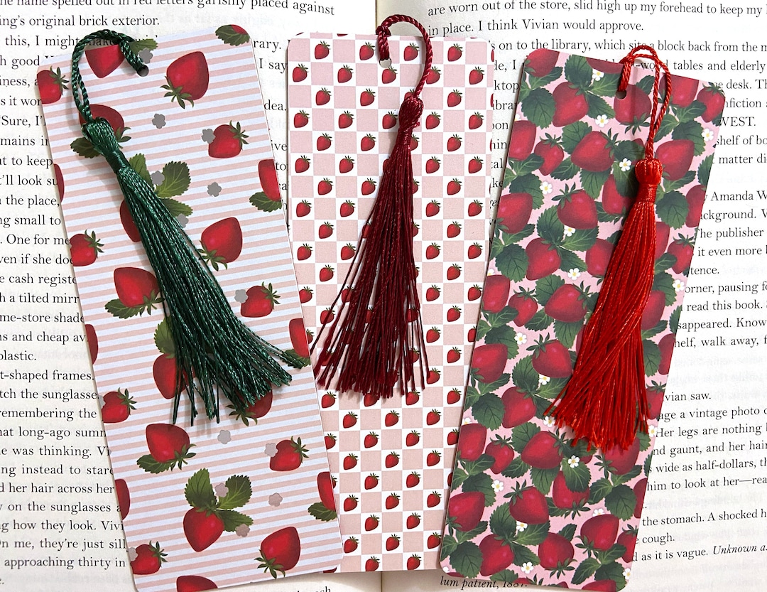 Strawberry Bookmark Set, Cute Summer Bookmarks, Bookmark for Women With ...