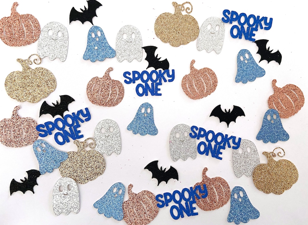 Blue Spooky One Confetti, Boy Birthday Halloween Confetti, Ghost 1st ...