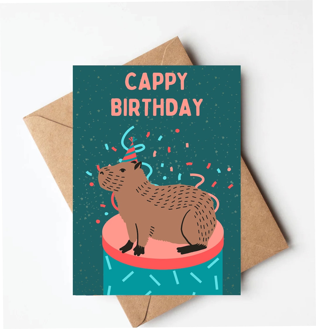 Capybara Birthday Card, Cappy Birthday, Funny Birthday Card for Her ...