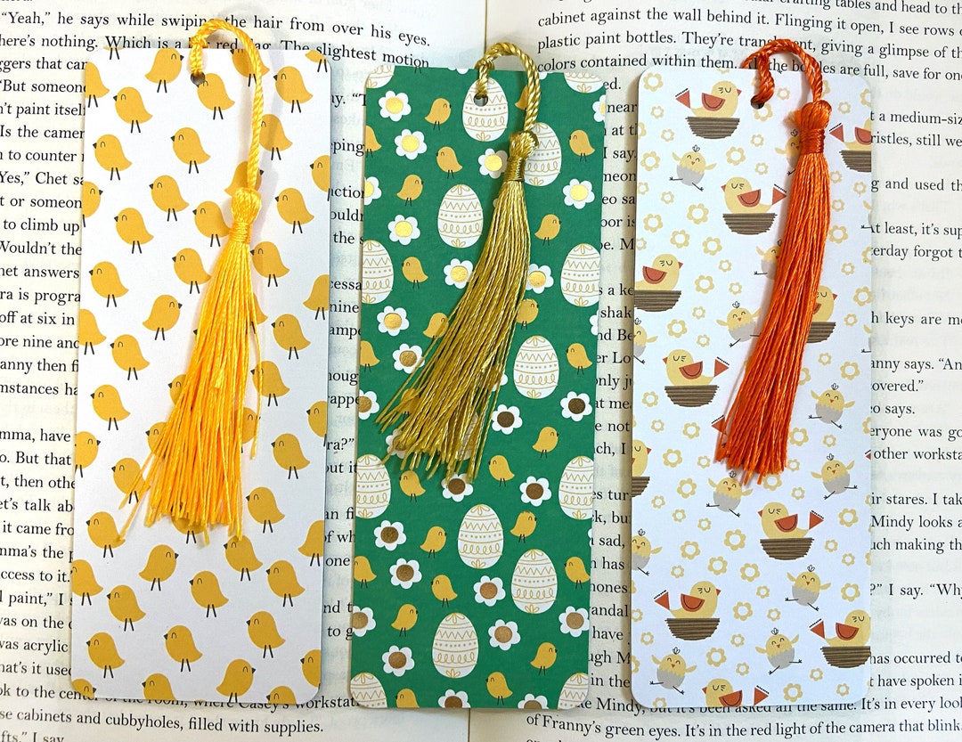 Easter Chicken Bookmark Set, Cute Baby Chick Bookmarks With Tassel ...