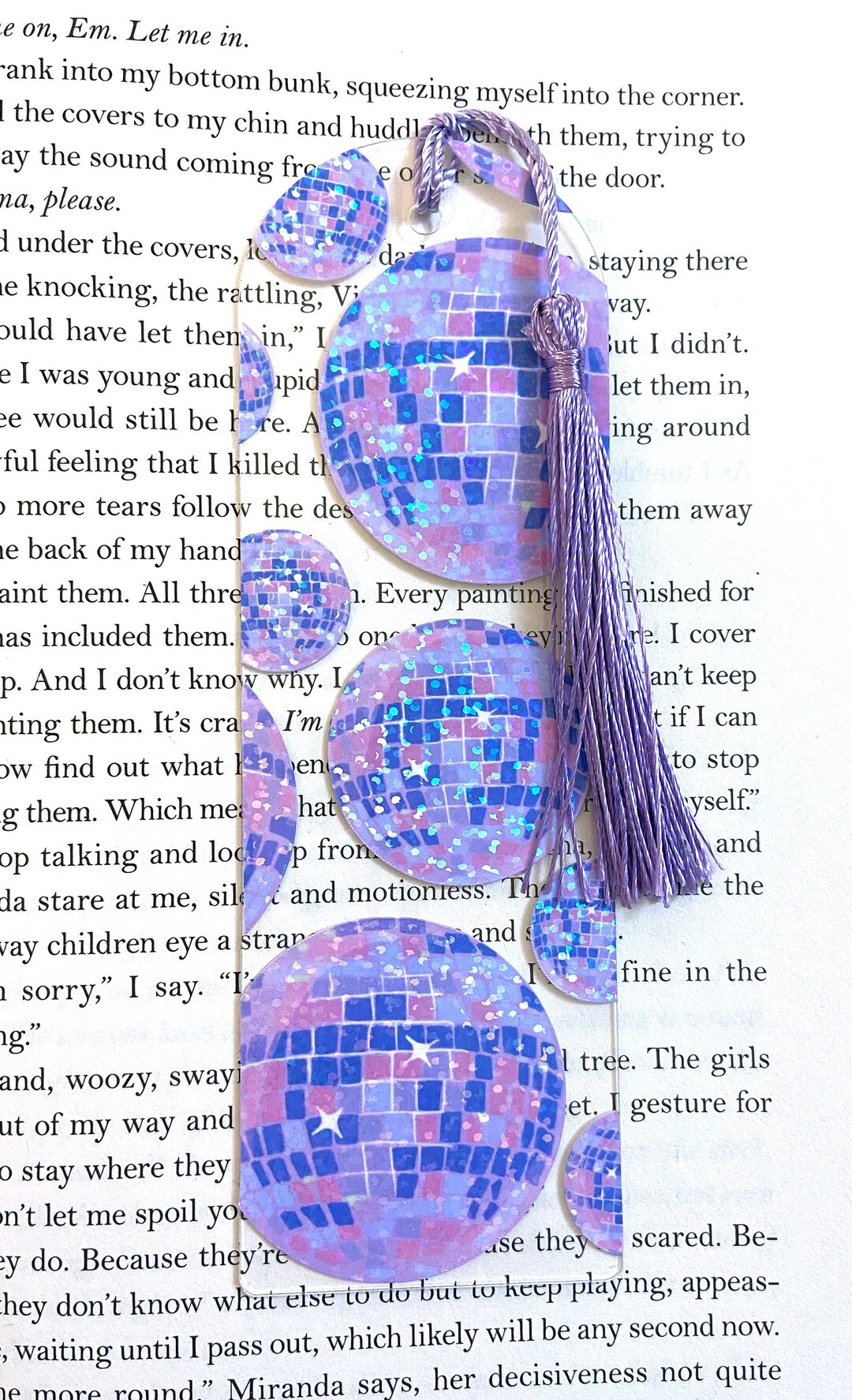 Acrylic Disco Ball Bookmark, Sparkly Holographic Bookmark With Tassel ...