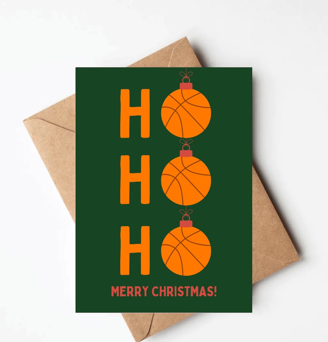 Basketball Christmas Card, Coach Christmas Card, Sports Holiday Cards ...