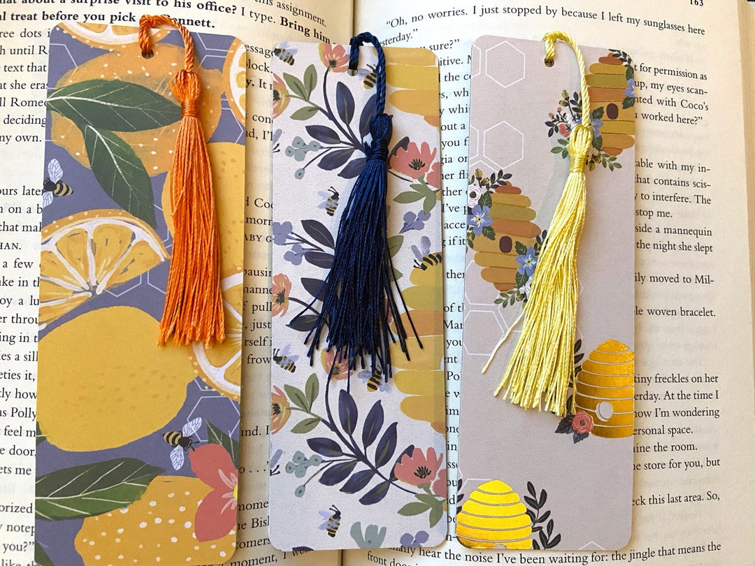 Cute Bee Bookmarks, Bookmark With Tassels, Book Lover Gift, Bumblebee ...