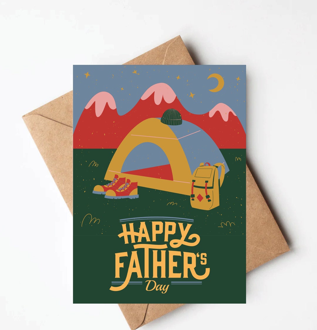 Camp Themed Father's Day Card, Outdoors Fathers Day Card, Fishing Card ...
