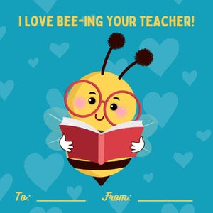 Cute Bee Valentines Day Cards From Teacher, Classroom Valentines From ...