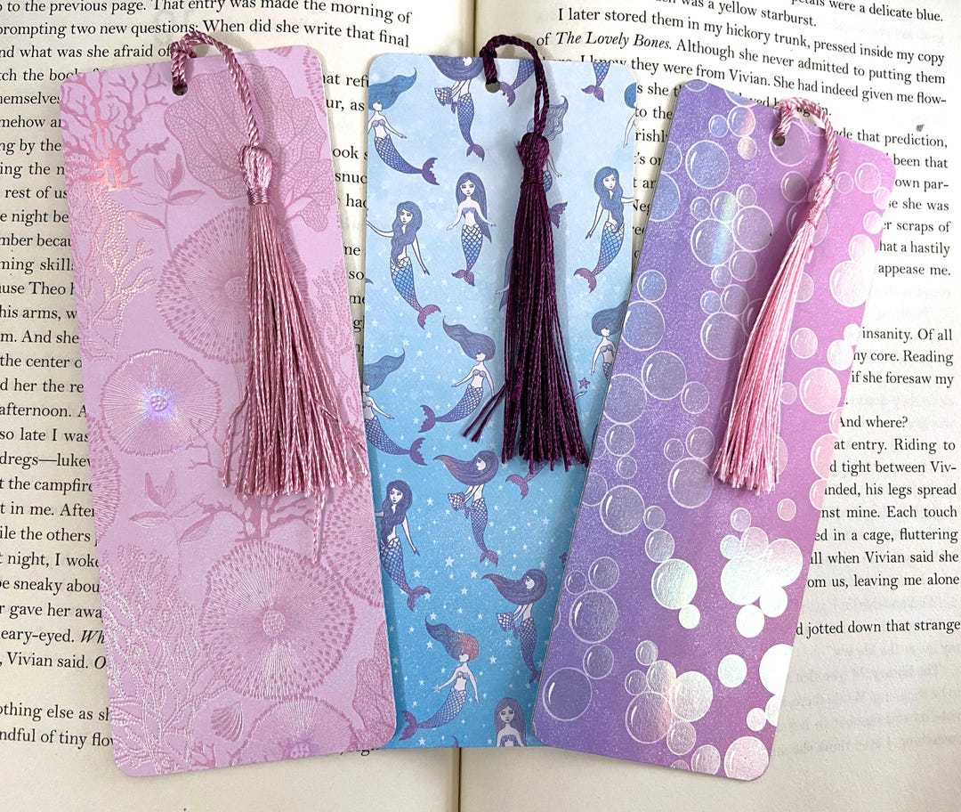 Mermaid Bookmarks, Mermaid Bookmark Set, Pretty Bookmark With Tassels ...