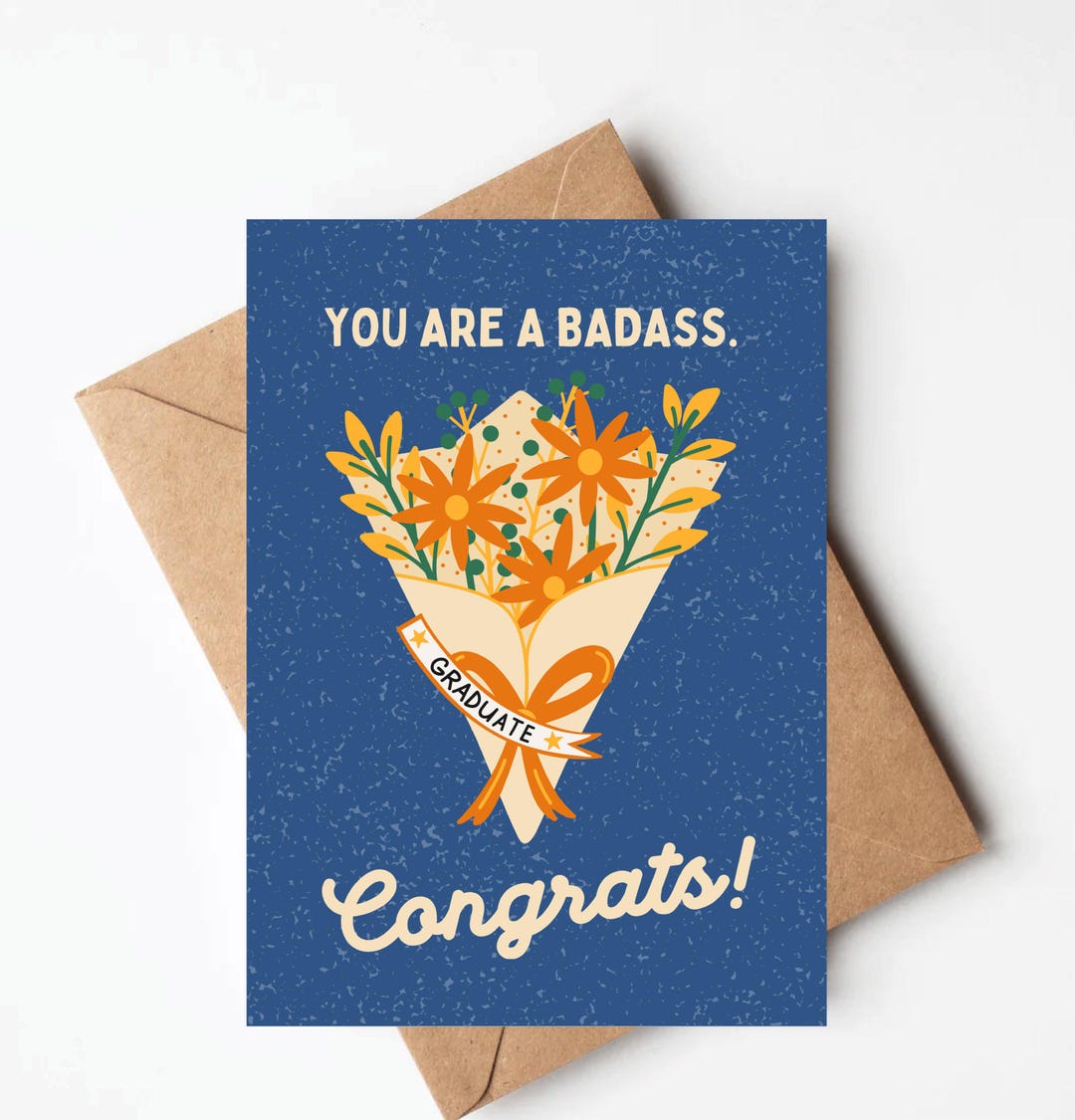 Badass Graduation Card, Graduation Card for Her, High School College ...