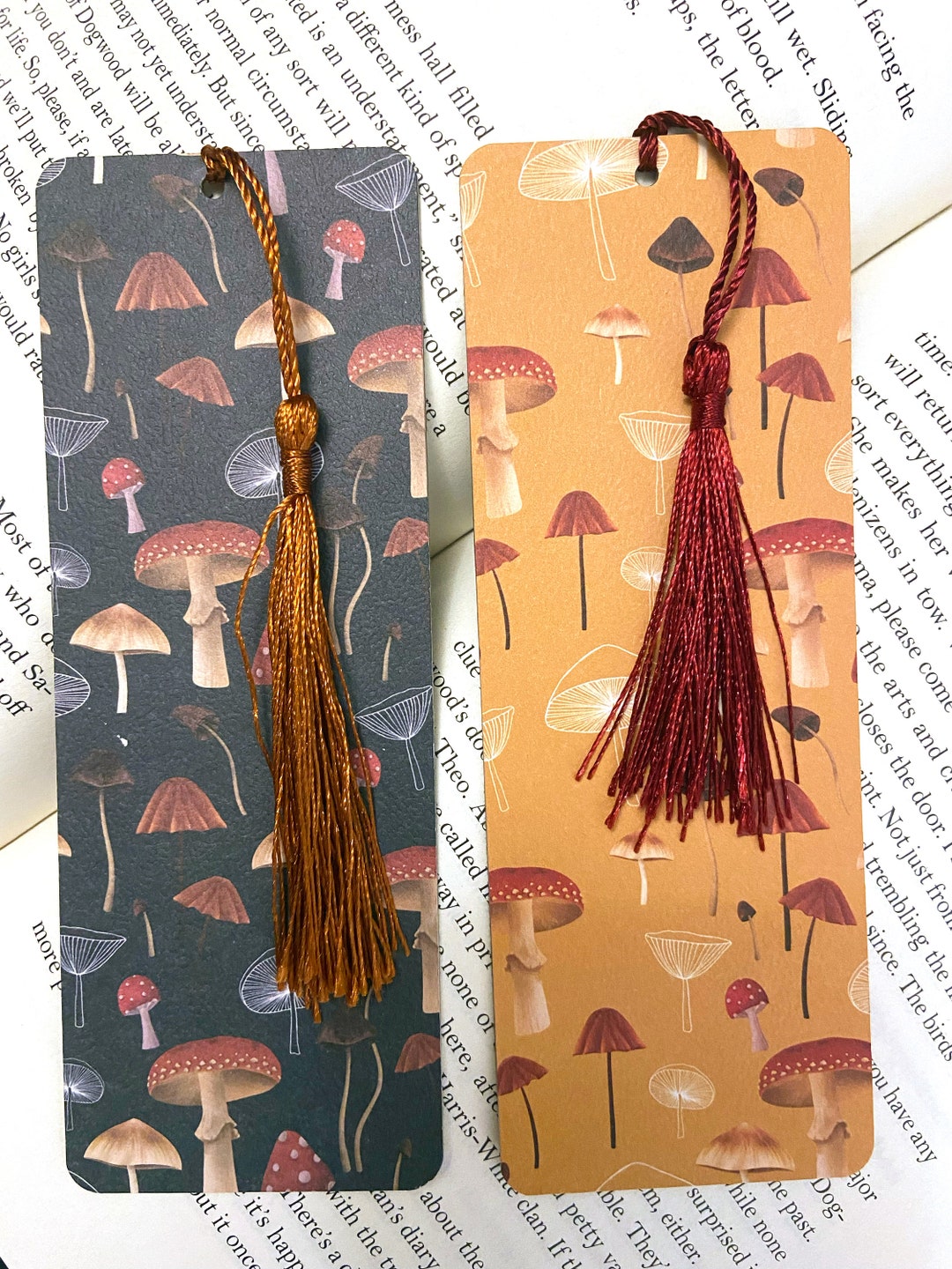 Mushroom Bookmarks, Cottagecore Bookmark With Tassel, Cute Mushroom ...