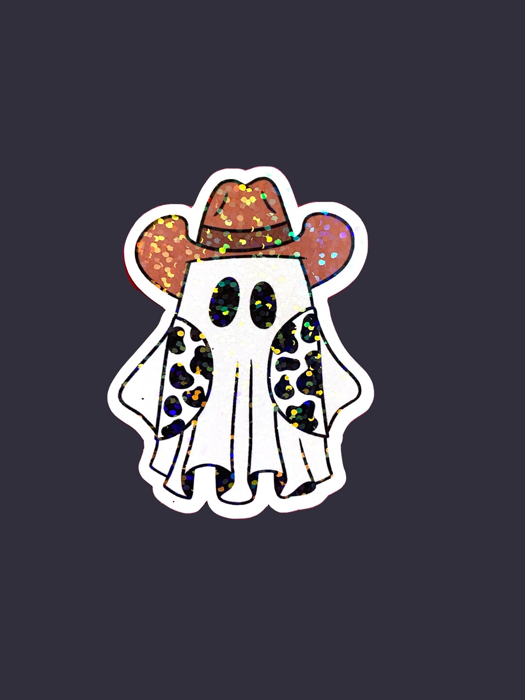 Cowboy Ghost Sticker, Boo Haw Sticker, Waterproof Holographic Sticker ...