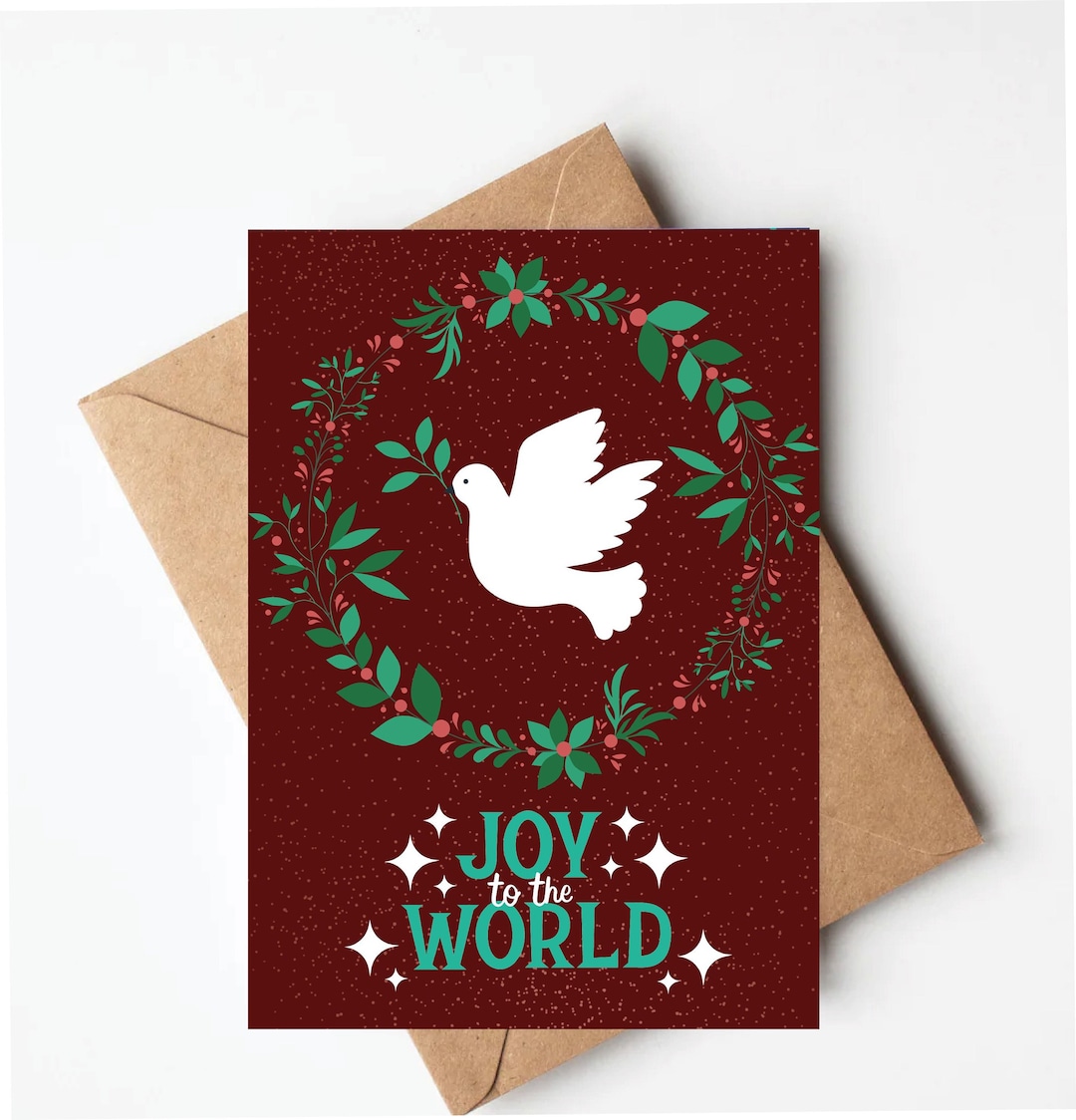 Dove Christmas Card, Peace Dove Holiday Card, Joy to the World, Pretty Christmas Cards - Etsy