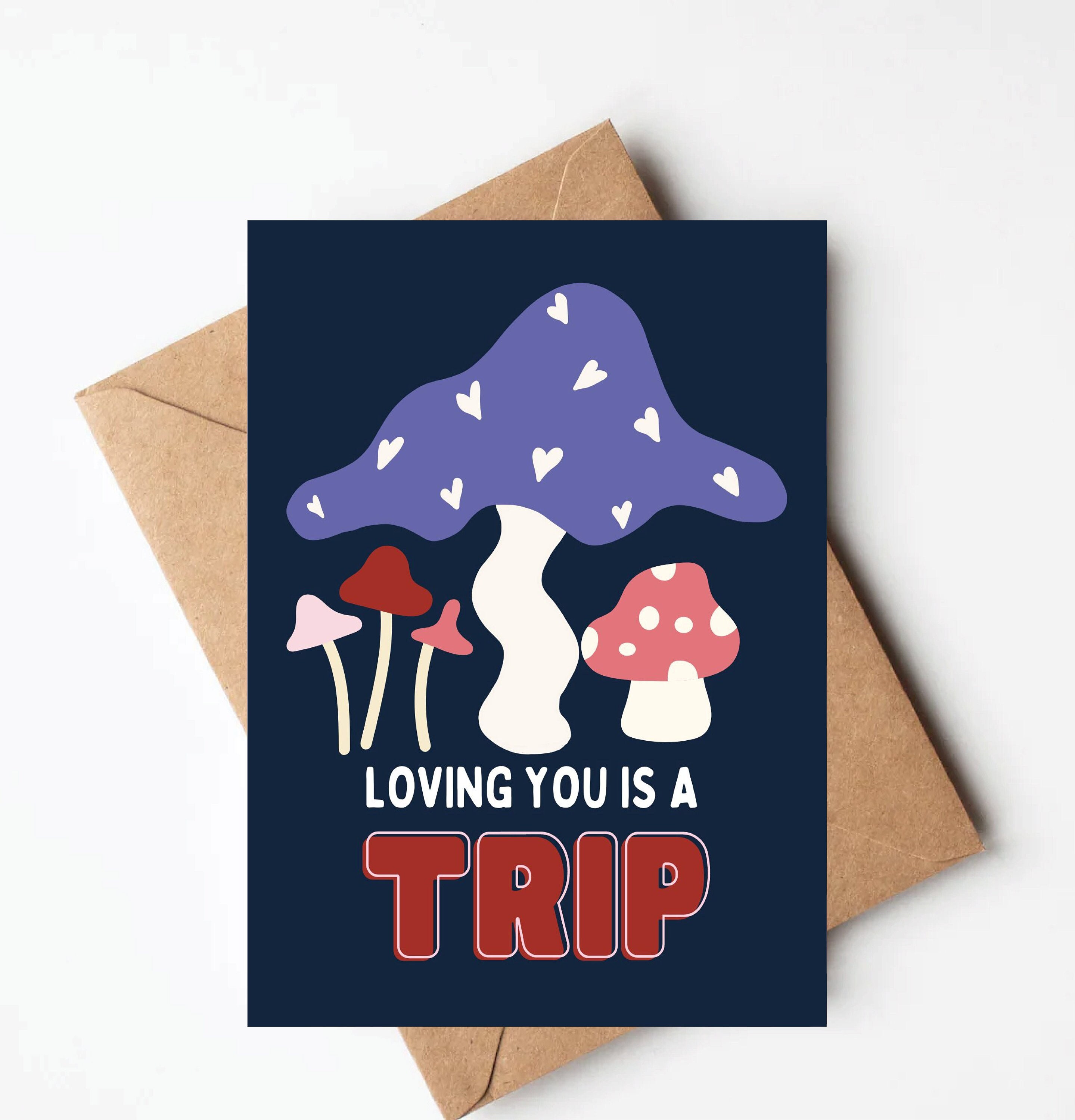 Trippy Mushroom Valentines Day Card, Love You so Mush, Cute Mushroom ...
