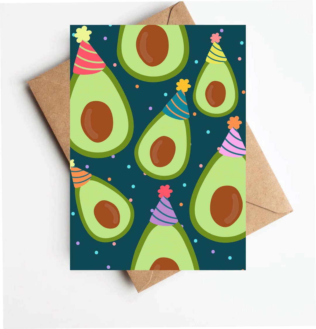Avocado Birthday Card, Colorful Birthday Card, Funny Birthday Card ...