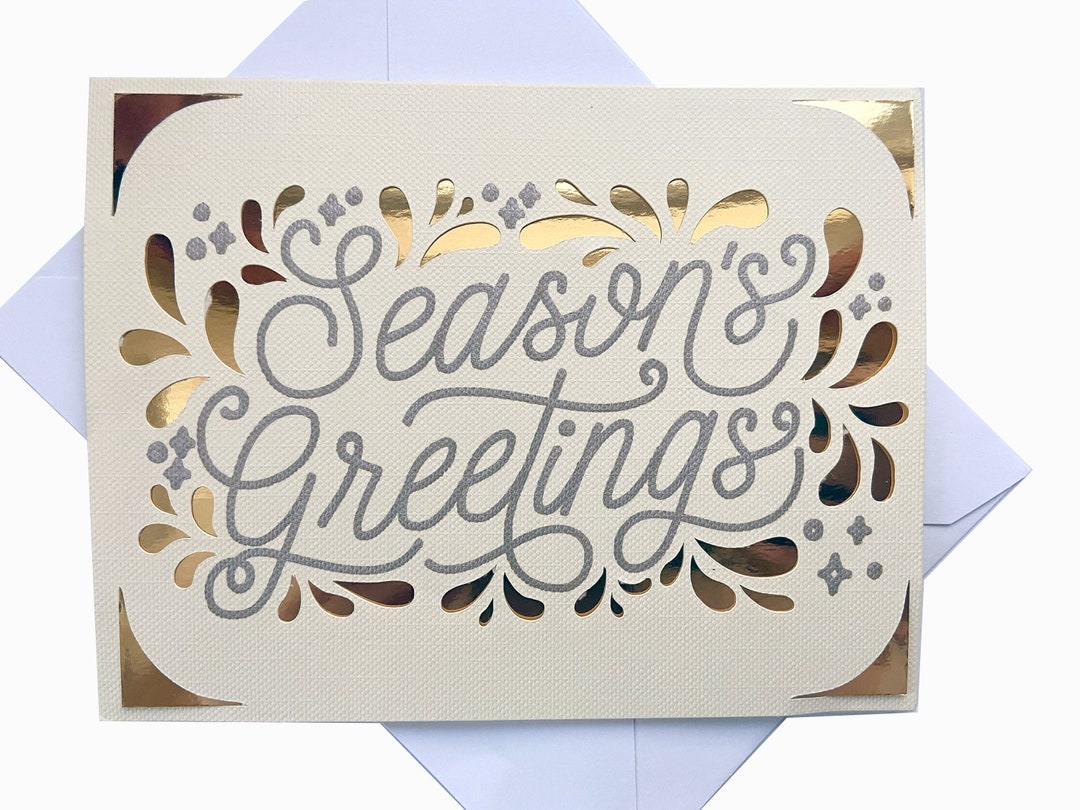 Cut Out Christmas Cards, Gold Foil Christmas Cards, Christmas Cards ...
