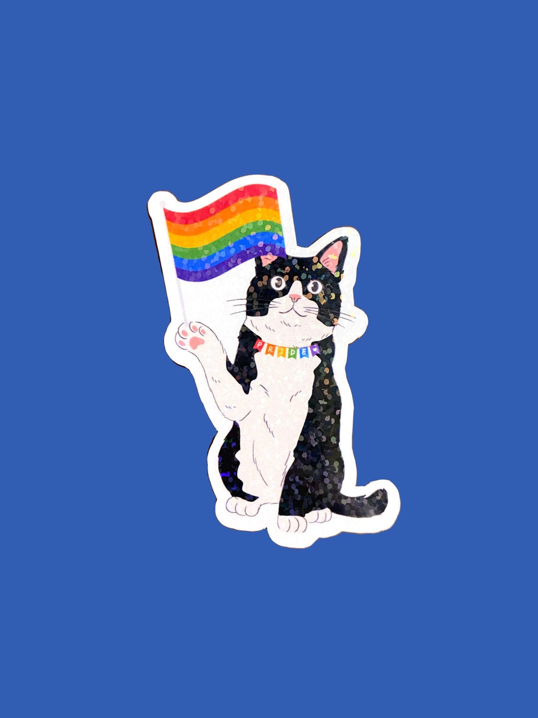 Tuxedo Cat Pride Sticker, LGBTQ+ Sticker for Cat Mom, Waterproof ...