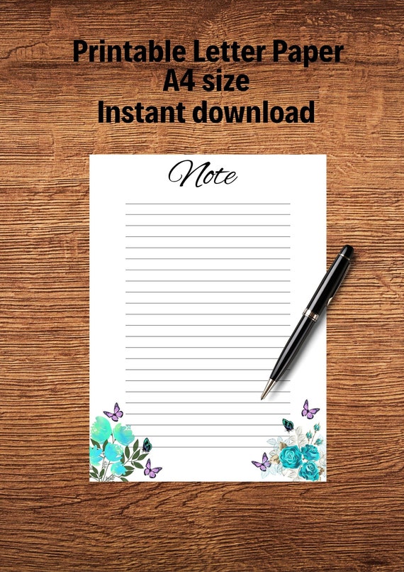 Printable Writing Paper Stationary Letter - Etsy