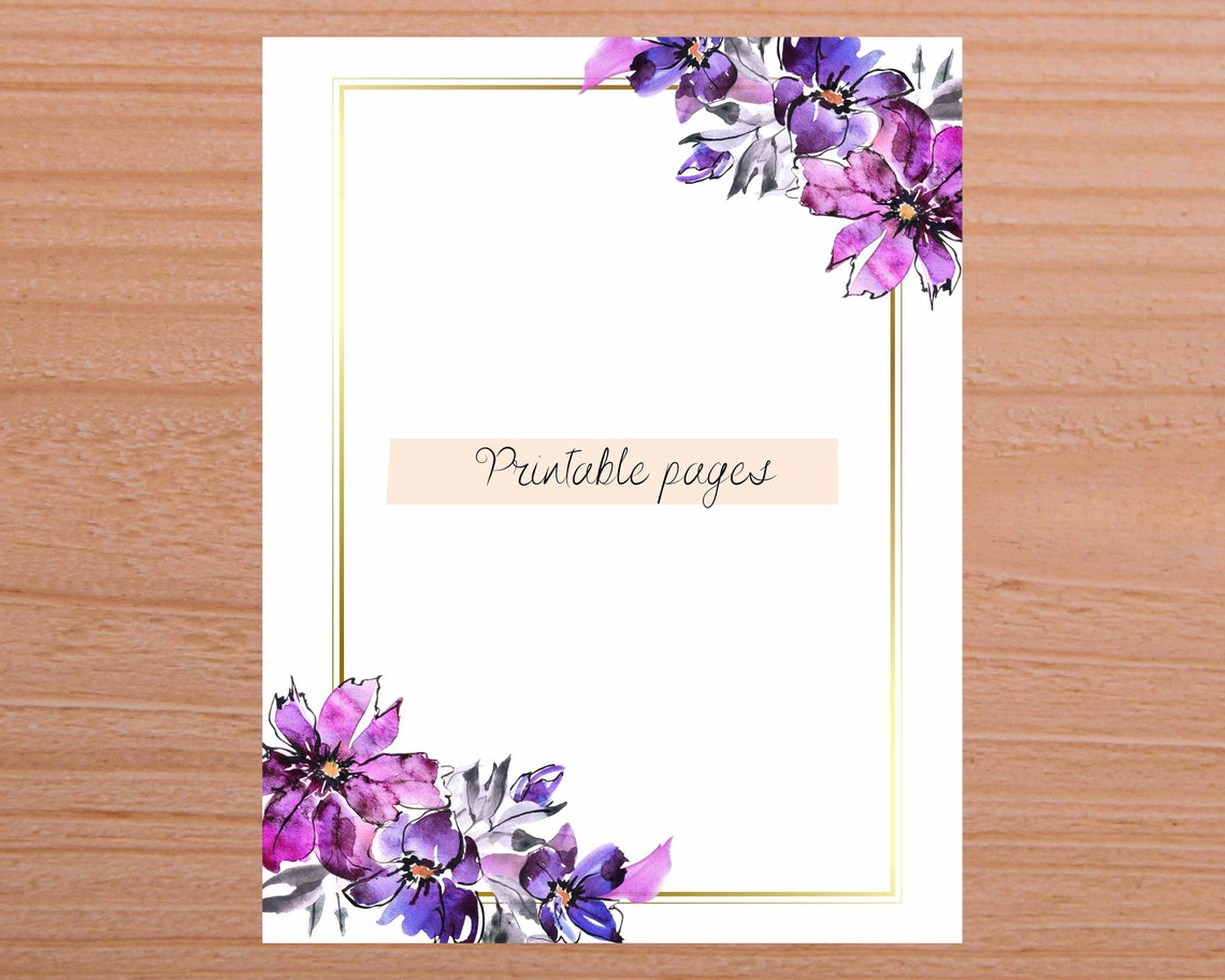 Floral Printable Writing Paper Stationary Journal Pages Line - Etsy