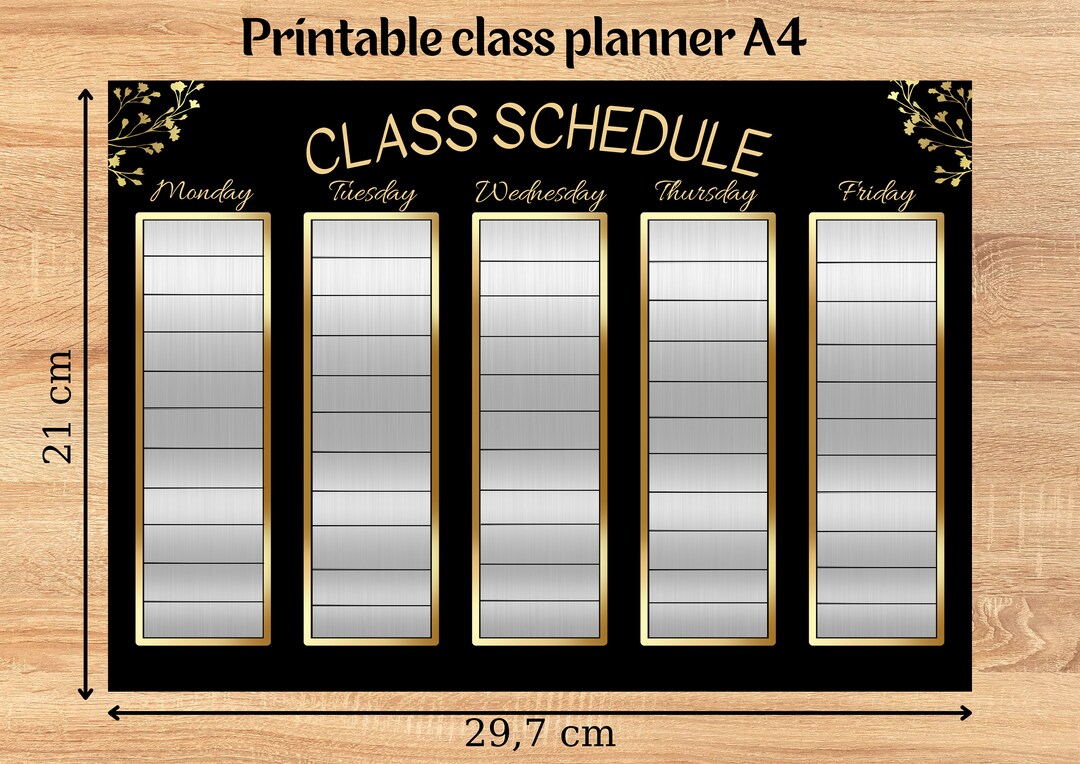 Class Schedule Weekly Planner, Printable School Schedule, Digital ...