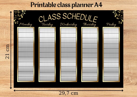 Class Schedule Weekly Planner Printable School Schedule - Etsy