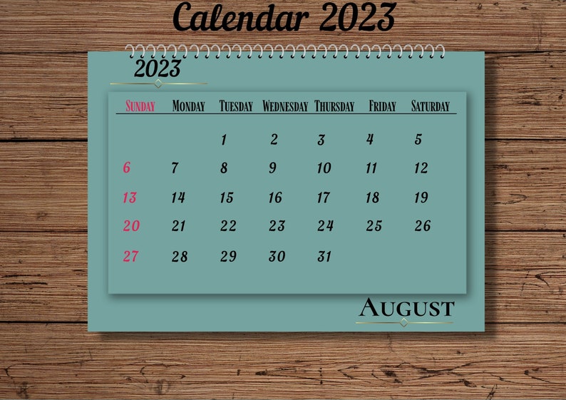 Printable Digital Monthly Calendar 2023 A4 Landscape - Etsy
