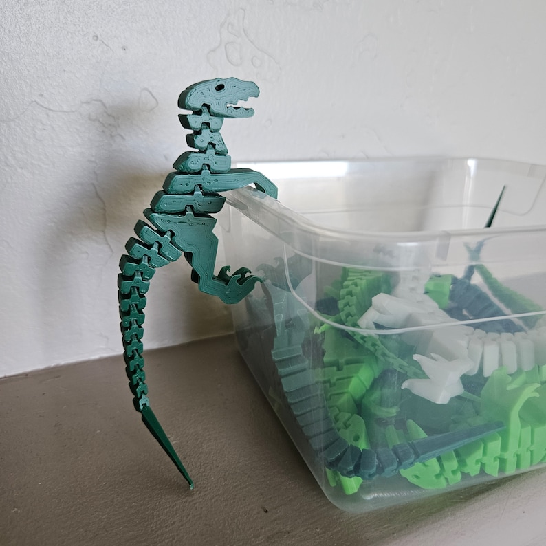 Flexi Velociraptor Dinosaur Toy Figure for Kids! Plastic Pretend Animal ...