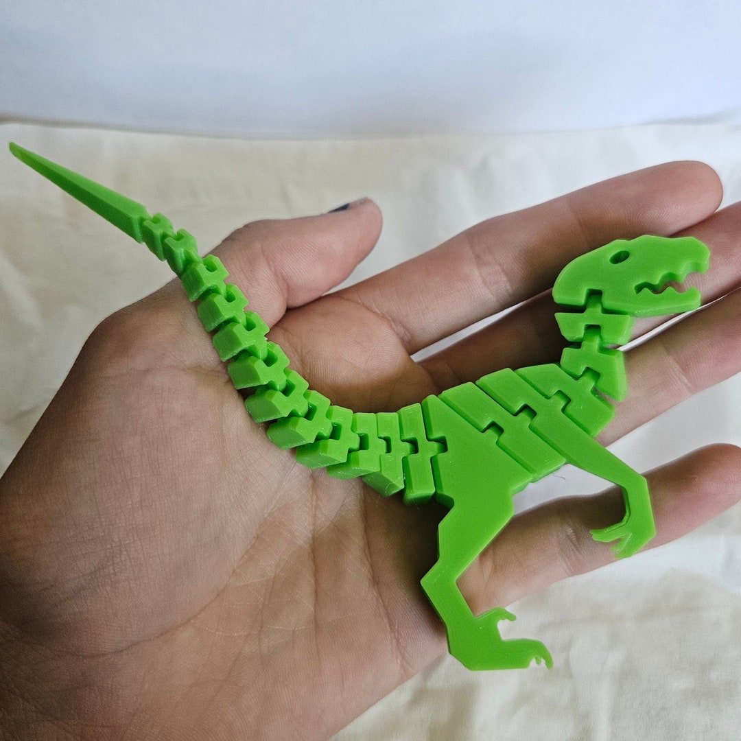 Flexi Velociraptor Dinosaur Toy Figure for Kids! Plastic Pretend Animal ...