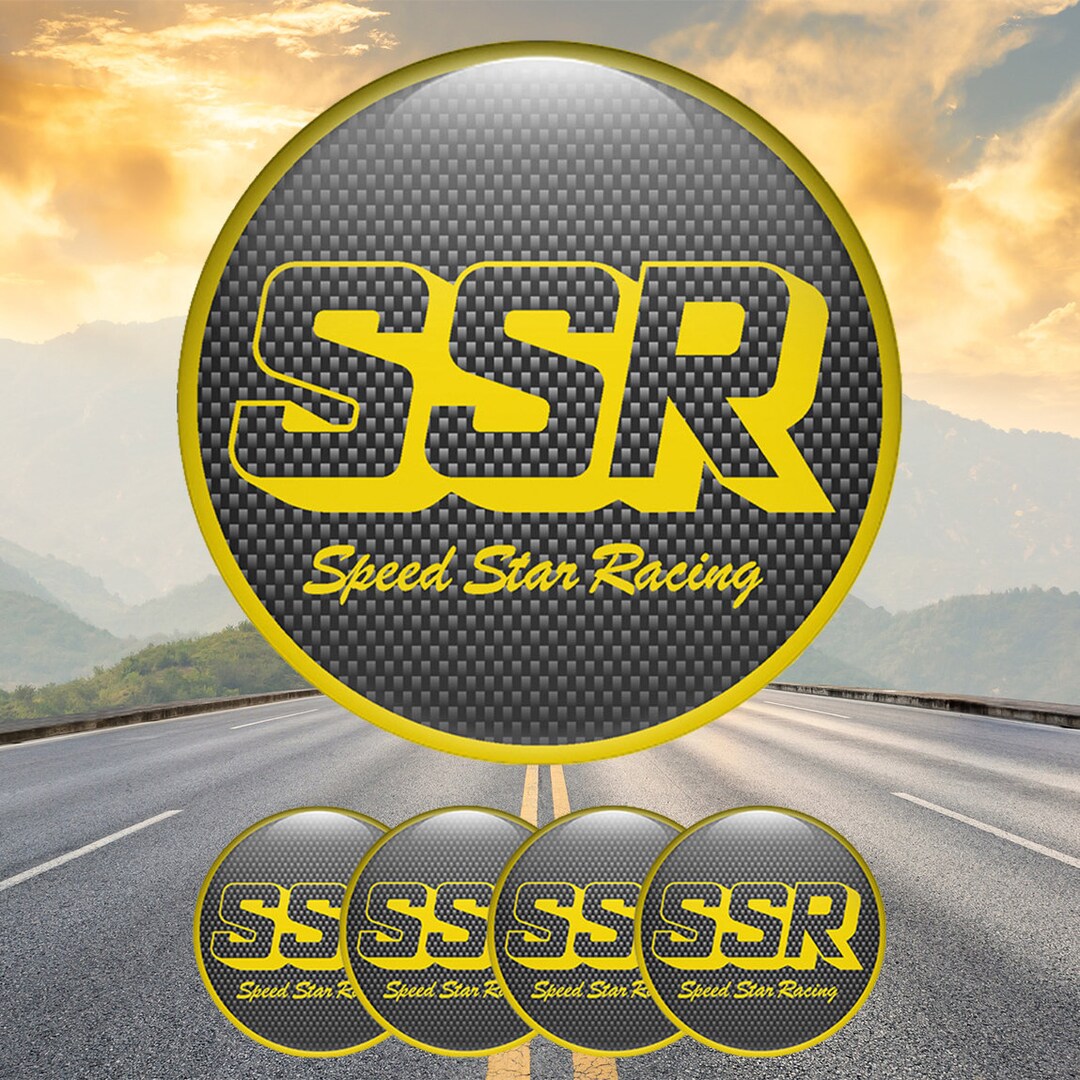 SSR Stickers Superior Quality Silicone Coated Center Wheel Cap Decals ...