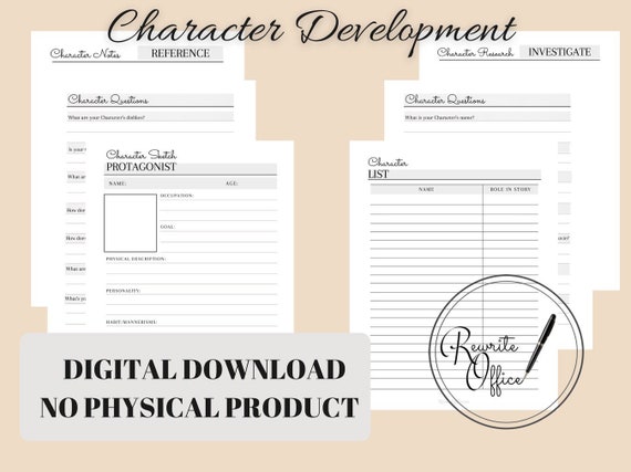 Character Development Worksheets