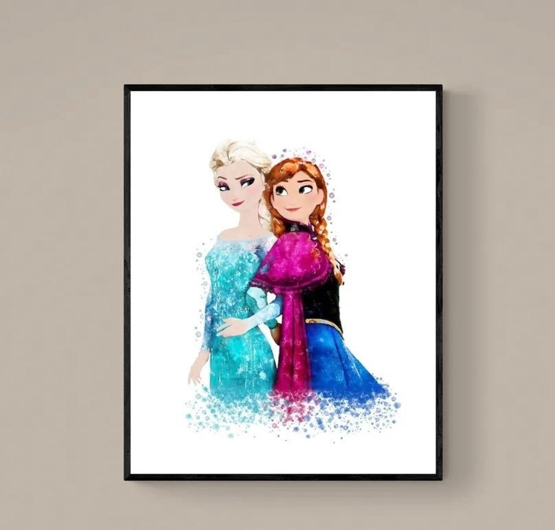 Elsa & Anna, Frozen Poster, Disney Princess Art - Etsy