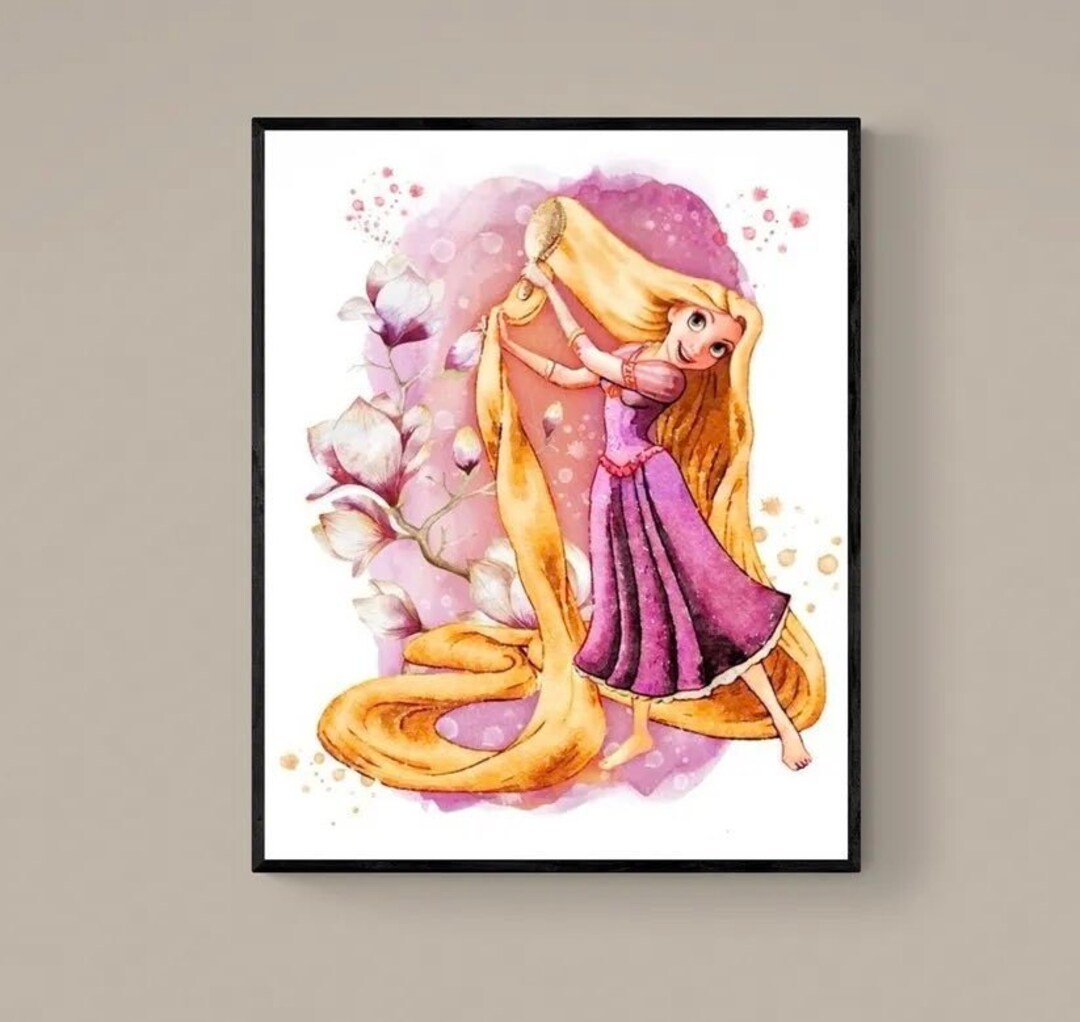 Rapunzel, Tangled Poster, Disney Princess Art - Etsy