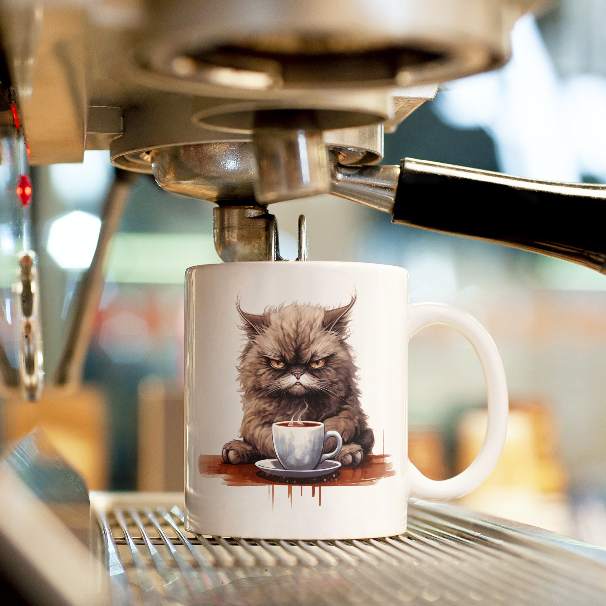 Grumpy Cat PNG Grumpy Coffe Cat Clipart Digital Cat Art for Mugs T ...