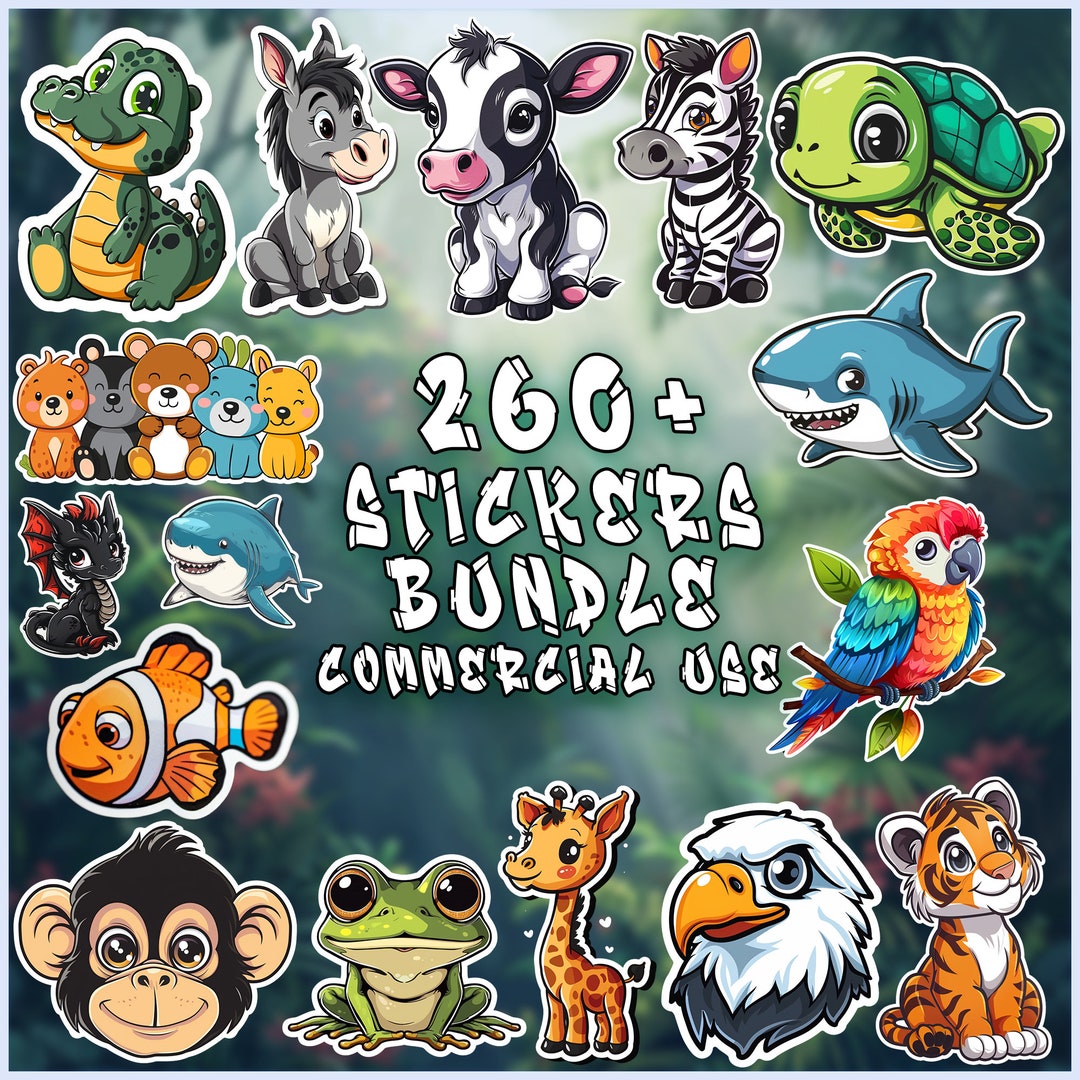 260+ Sticker Bundle, Digital Sticker Designs Pack, Printable Stickers ...