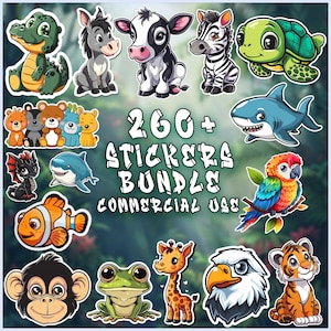 260+ Sticker Bundle, Digital Sticker Designs Pack, Printable Stickers ...