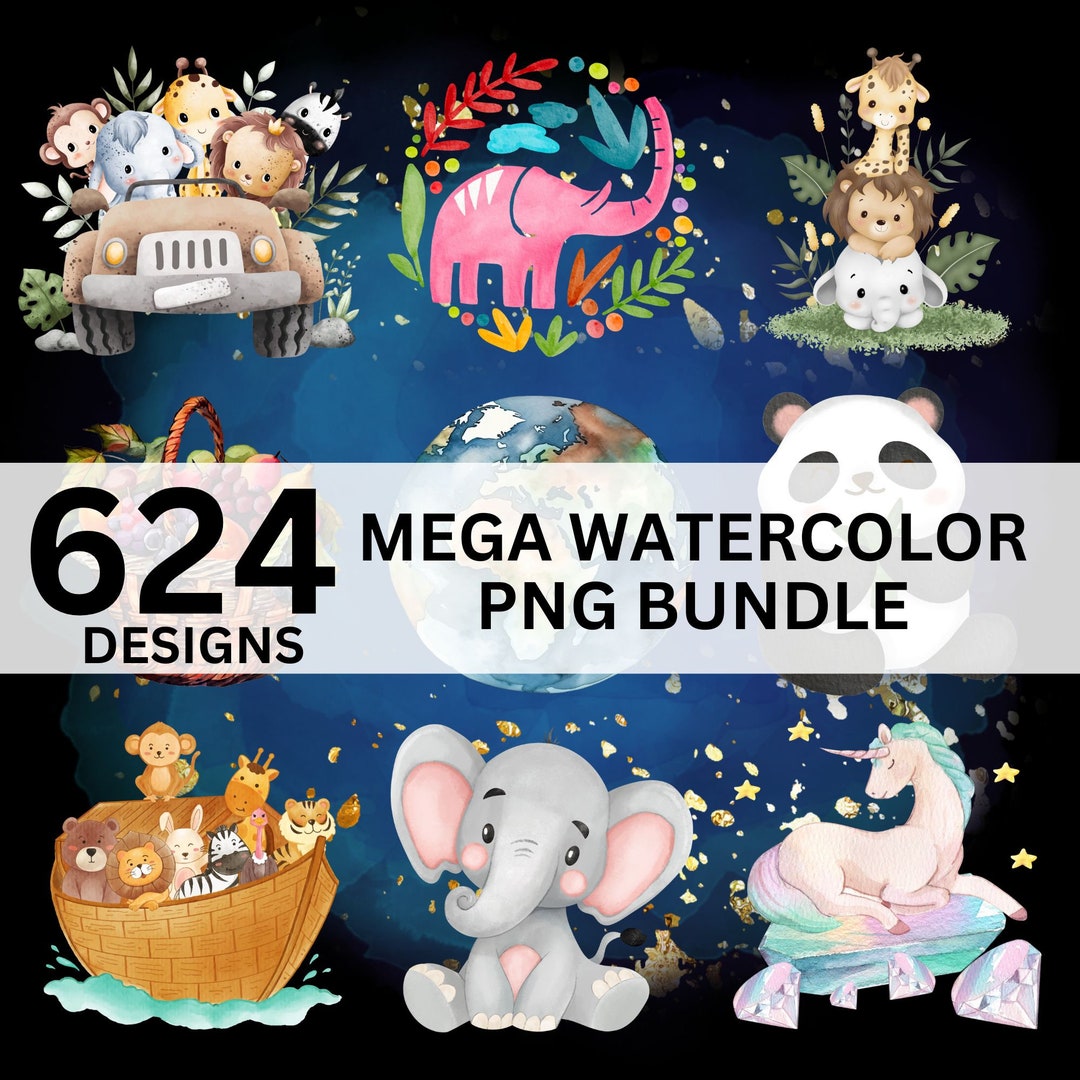 Watercolor Clipart Bundle All-in-one Mega Bundle Unique Premium Designs ...