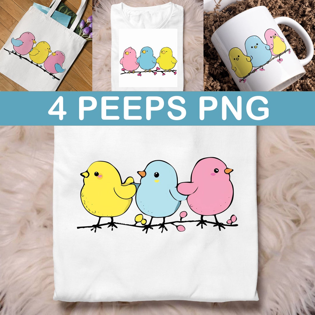 Peeps Digital PNG Sublimation Easter Clipart Png Commercial Use Easter ...