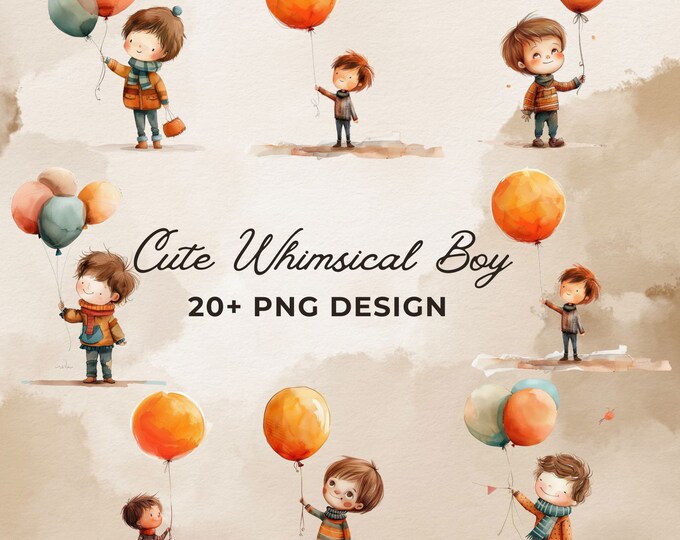 Quirky Boys Clip Art Clipart Pack, Transparent Pngs, Junk Journal ...