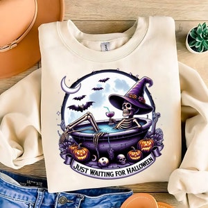 Just Waiting for Halloween Png, Cute Summerween Shirt, Spooky Summer ...