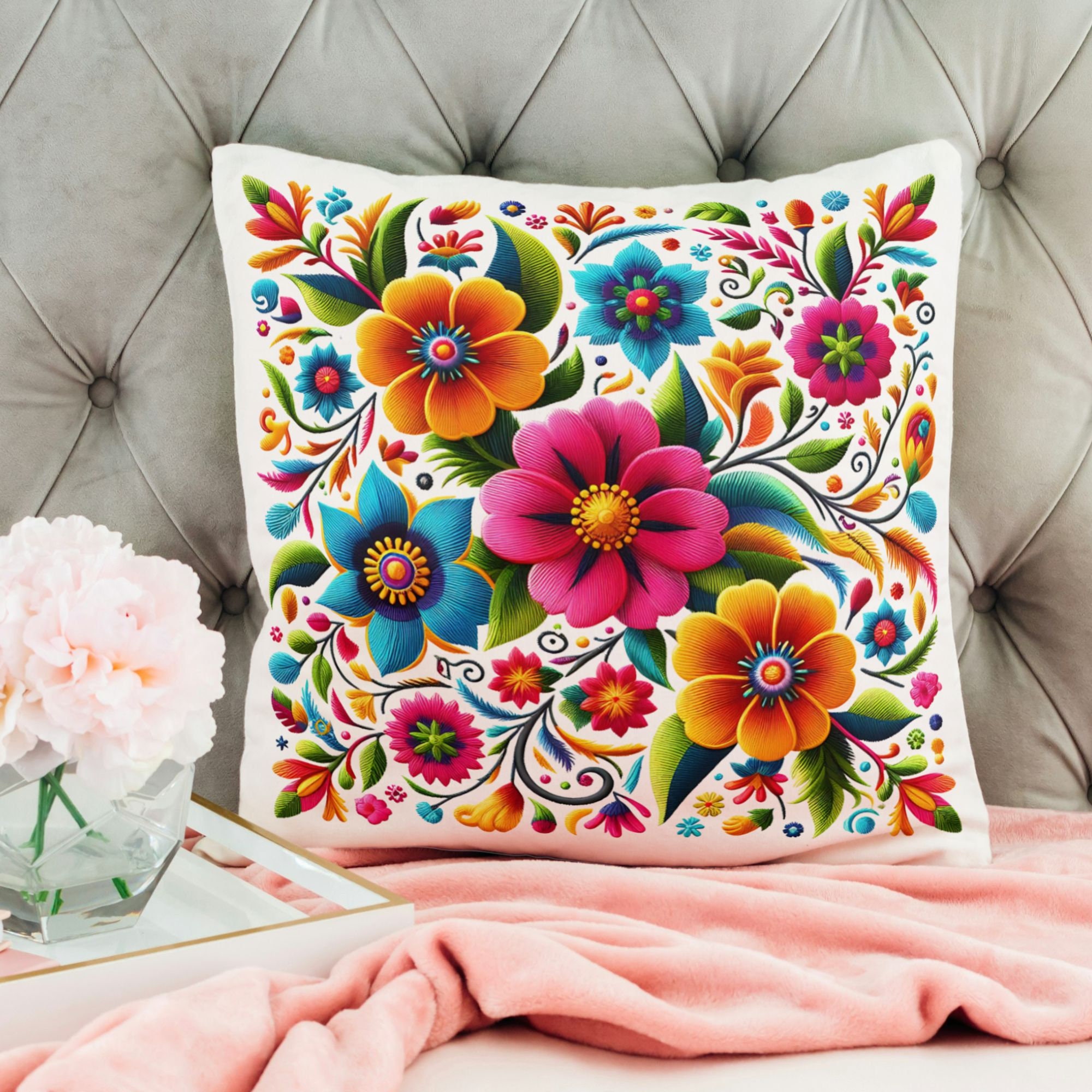 Mexican Embroidery Pattern Png Mexican Flowers PNG Fiesta Party Clipart ...