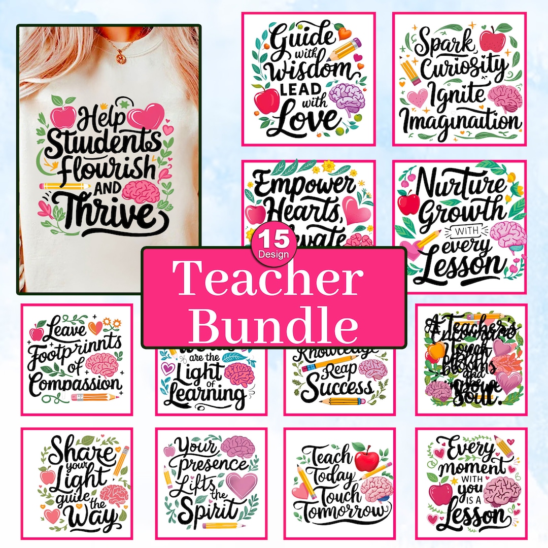 Teacher Png Bundle, Teacher Sublimation PNG, Teacher Appreciation Png ...