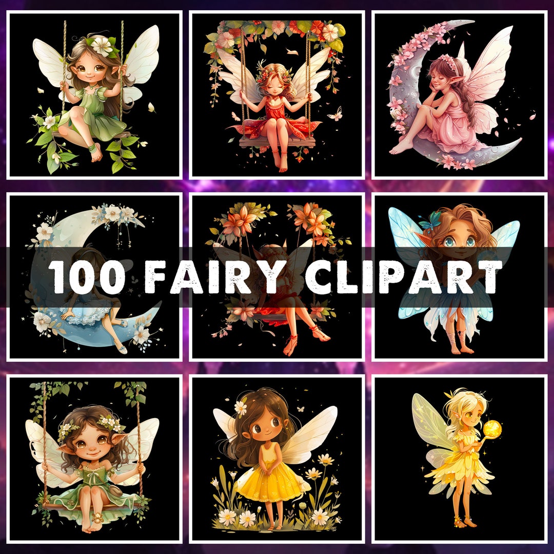 Watercolor Fairy Clipart Bundle, Fairy PNG, Fairy Garden, Magical Fairy ...