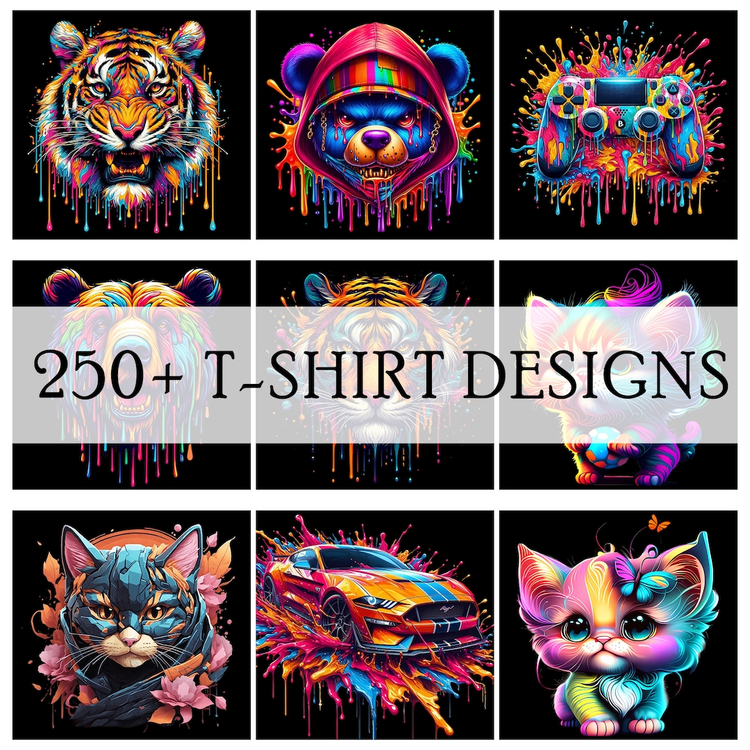 Buy 250 Tshirt Design Bundle Print on Demand Shirt Designs All-in-one ...