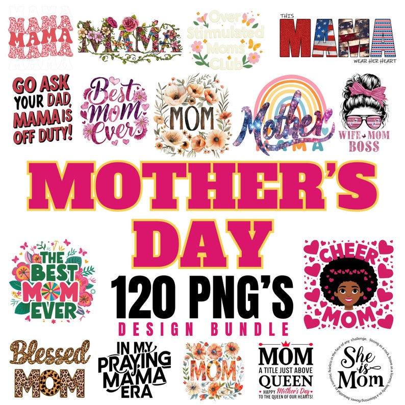 120 Mother's Day PNG Bundle, Mama Bundle Png, Mothers Day, Western Mama ...
