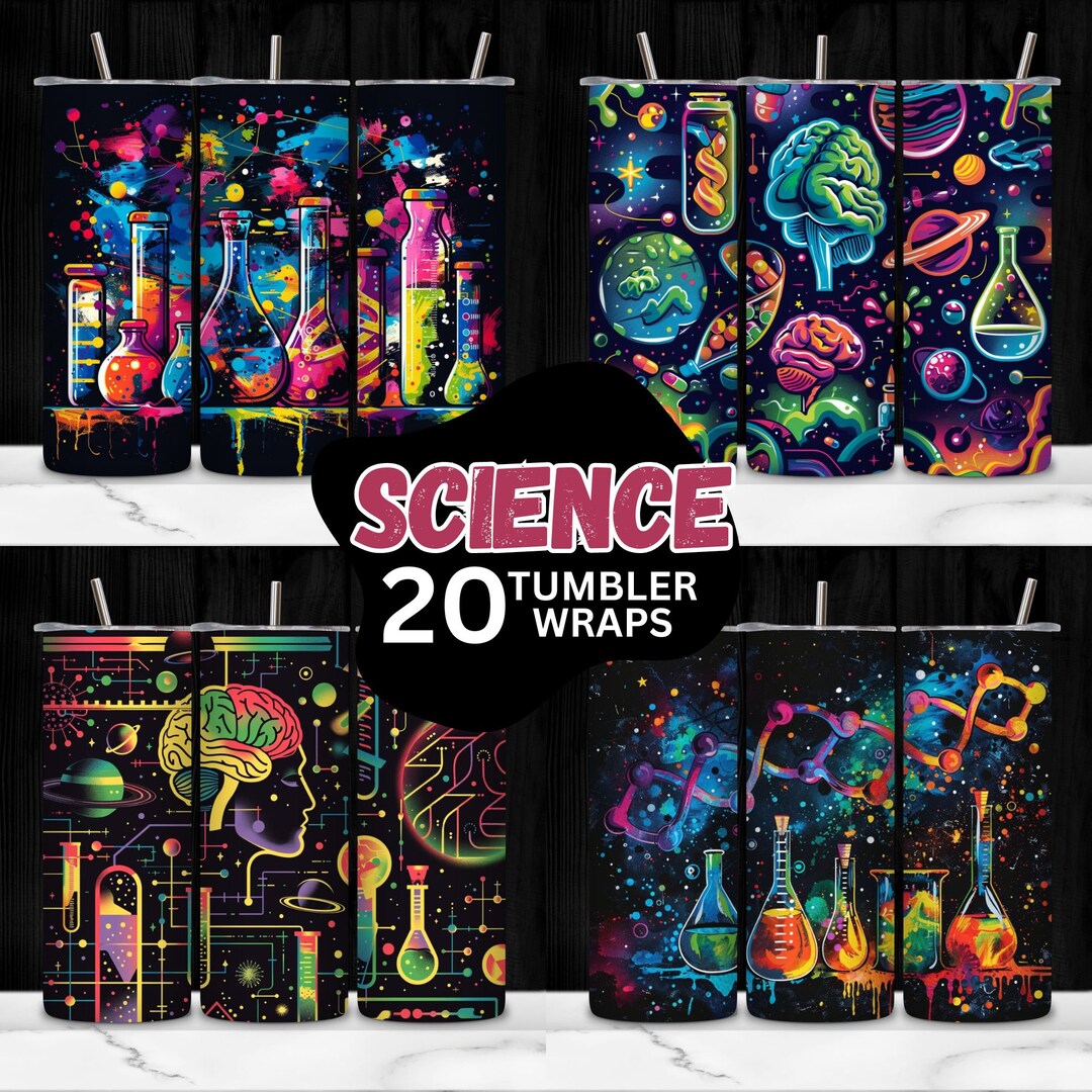 Science Tumbler Wrap Bundle Teacher 20 Oz Skinny Tumbler Sublimation ...