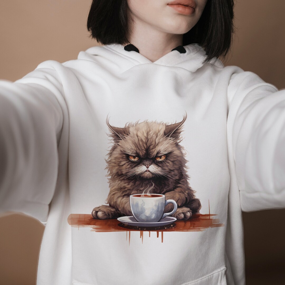 Grumpy Cat PNG Grumpy Coffe Cat Clipart Digital Cat Art for Mugs T ...