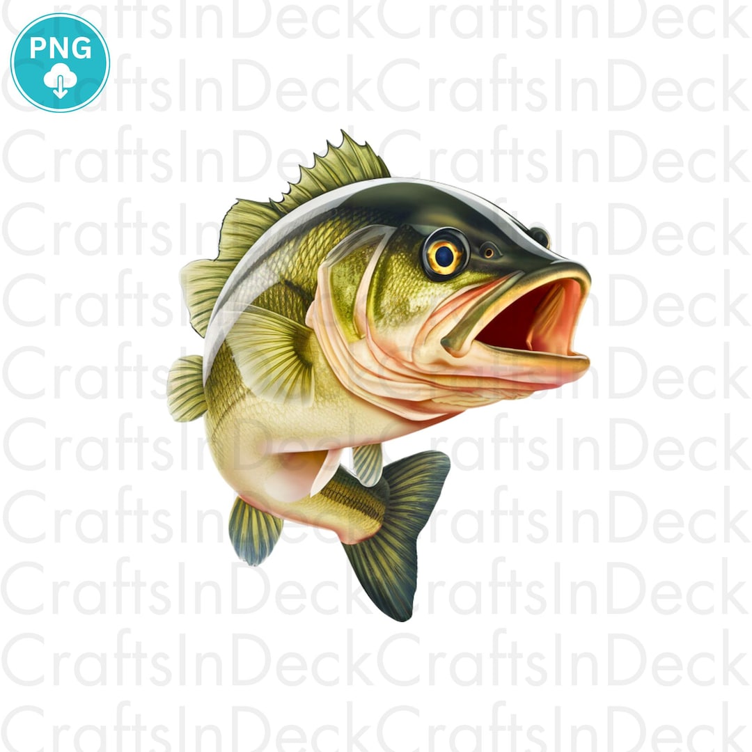 Bass Fish PNG Funny Bass Fish Watercolor Bass Fish Sublimation Design ...
