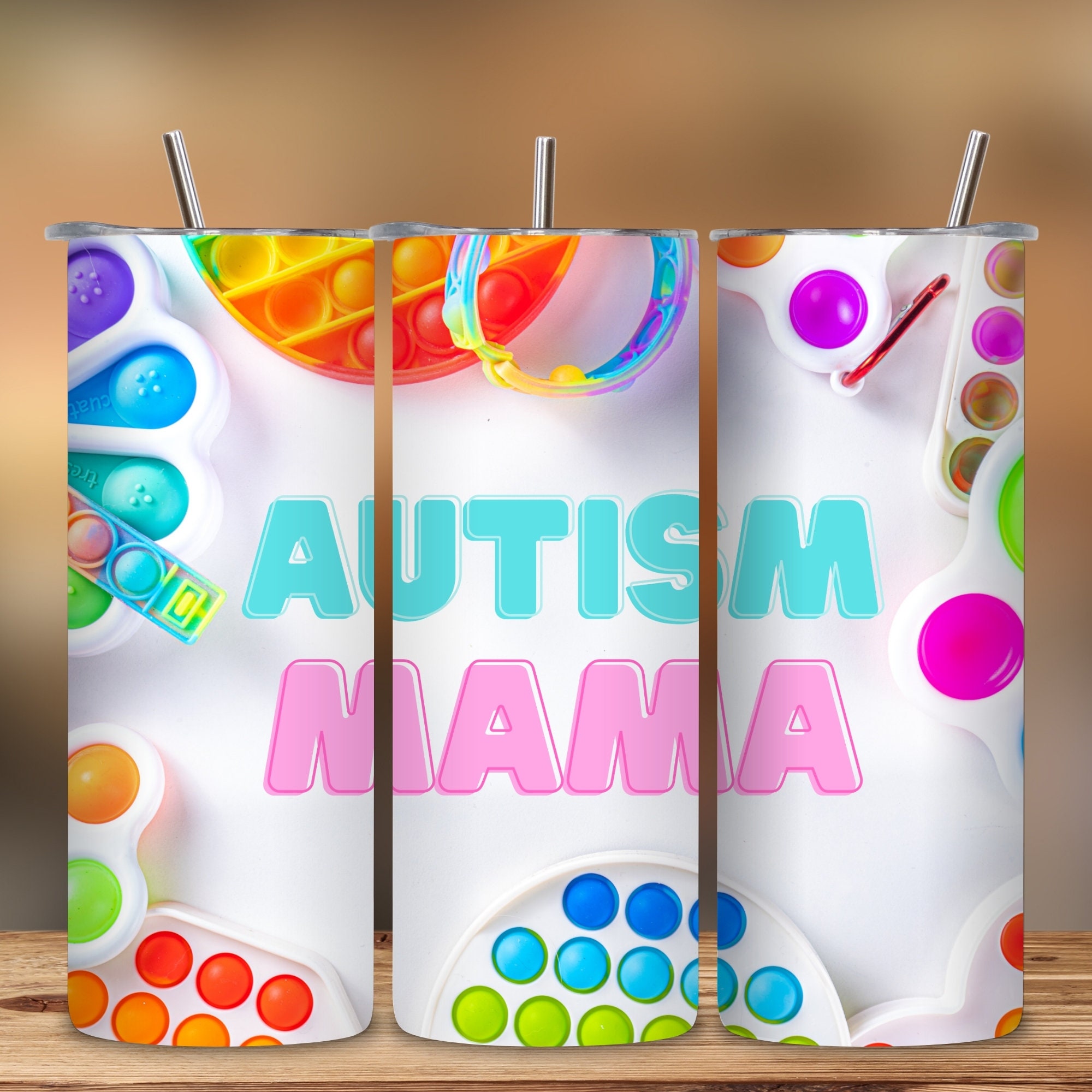 Autism Tumbler Bundle Wraps Embrace Neurodiversity, 20oz Skinny Autism ...